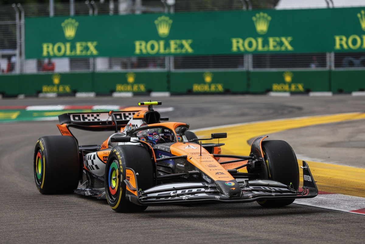 Norris lidera la FP3 de Singapur, Colapinto entra al top 10 y Checo Pérez queda atrás