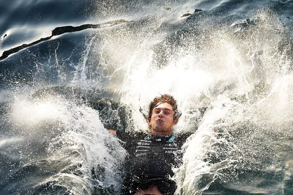 Kimi Antonelli celebrates Monaco GP win with spectacular harbour jump