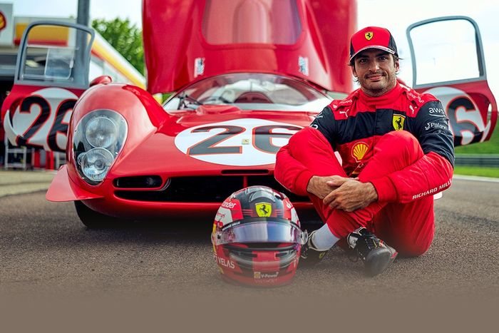 Ferrari: Sainz prova la 412 P della parata di Daytona 1967