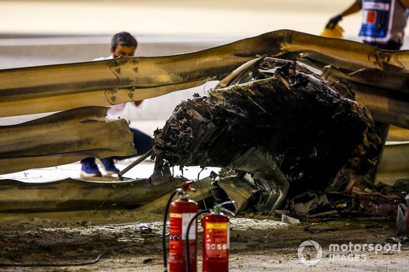 F1 photos: Romain Grosjean's Haas Bahrain fireball crash