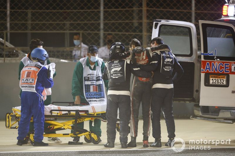 F1 photos: Romain Grosjean's Haas Bahrain fireball crash