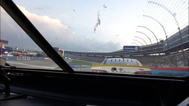 In-car camera: William Byron turns Denny Hamlin under caution at Texas ...